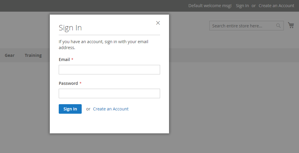 Solved: How to show the registration and login form in a p... - Magento Forums