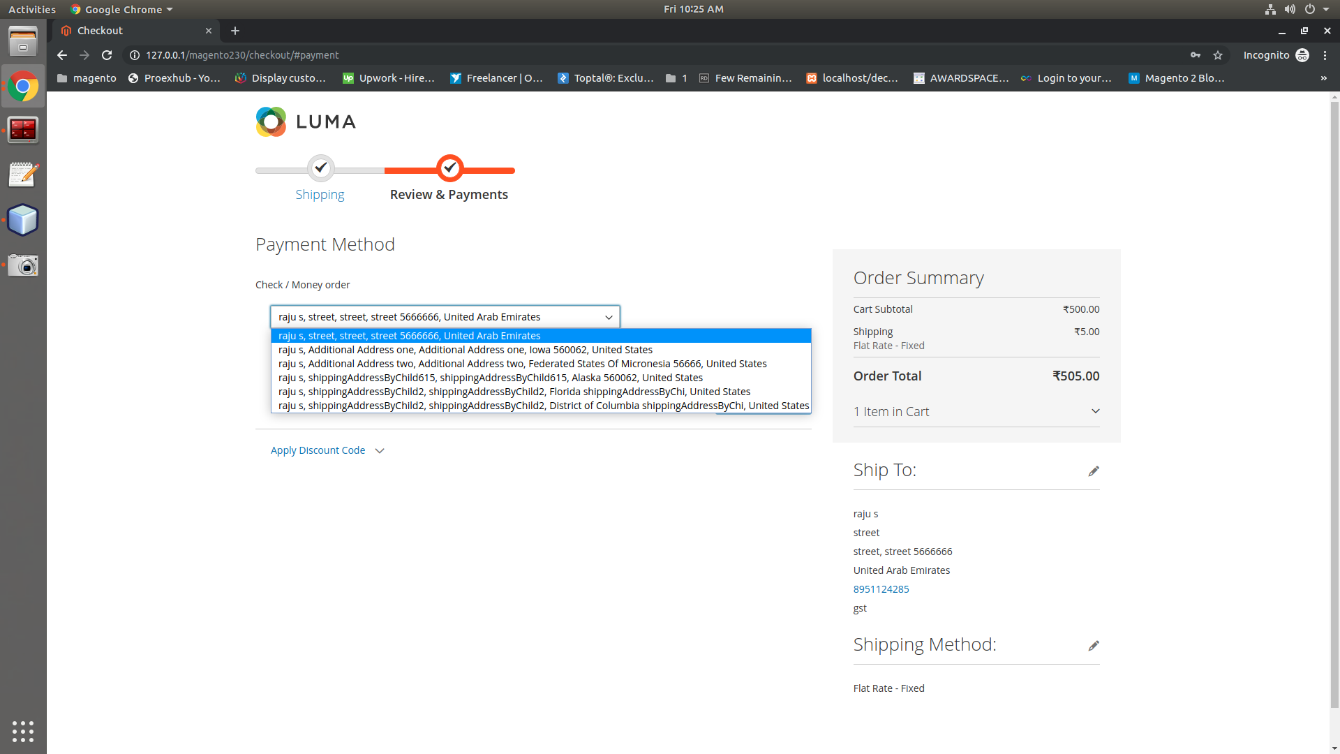 Solved: Display only a particular address in checkout addr... - Magento Forums