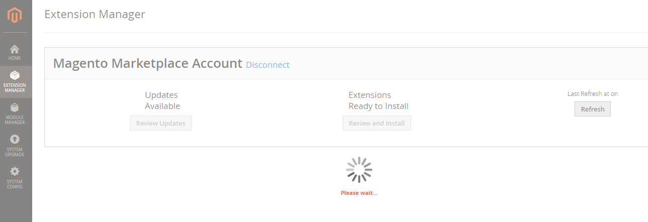 Please wait for System Upgrade and Extension Mana... - Magento Forums