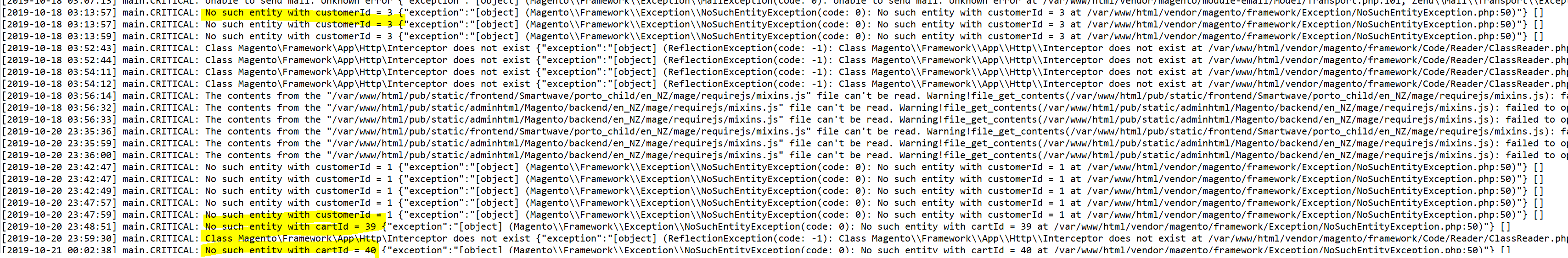 Solved: No such entity with cartId/customerId - Magento Forums
