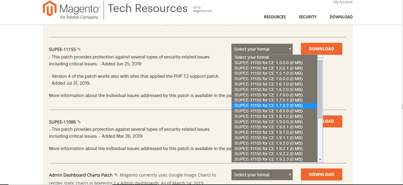 Solved: SUPEE-11219 on 1.7 - Magento Forums