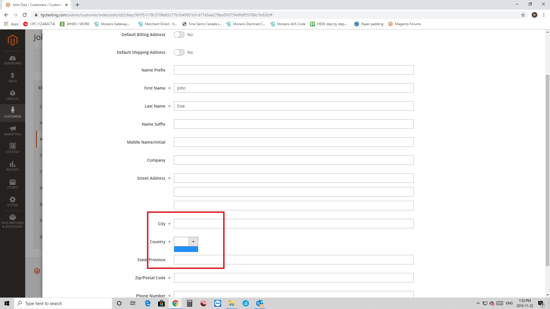 Creating/Modifying customer's address country in a... - Magento Forums