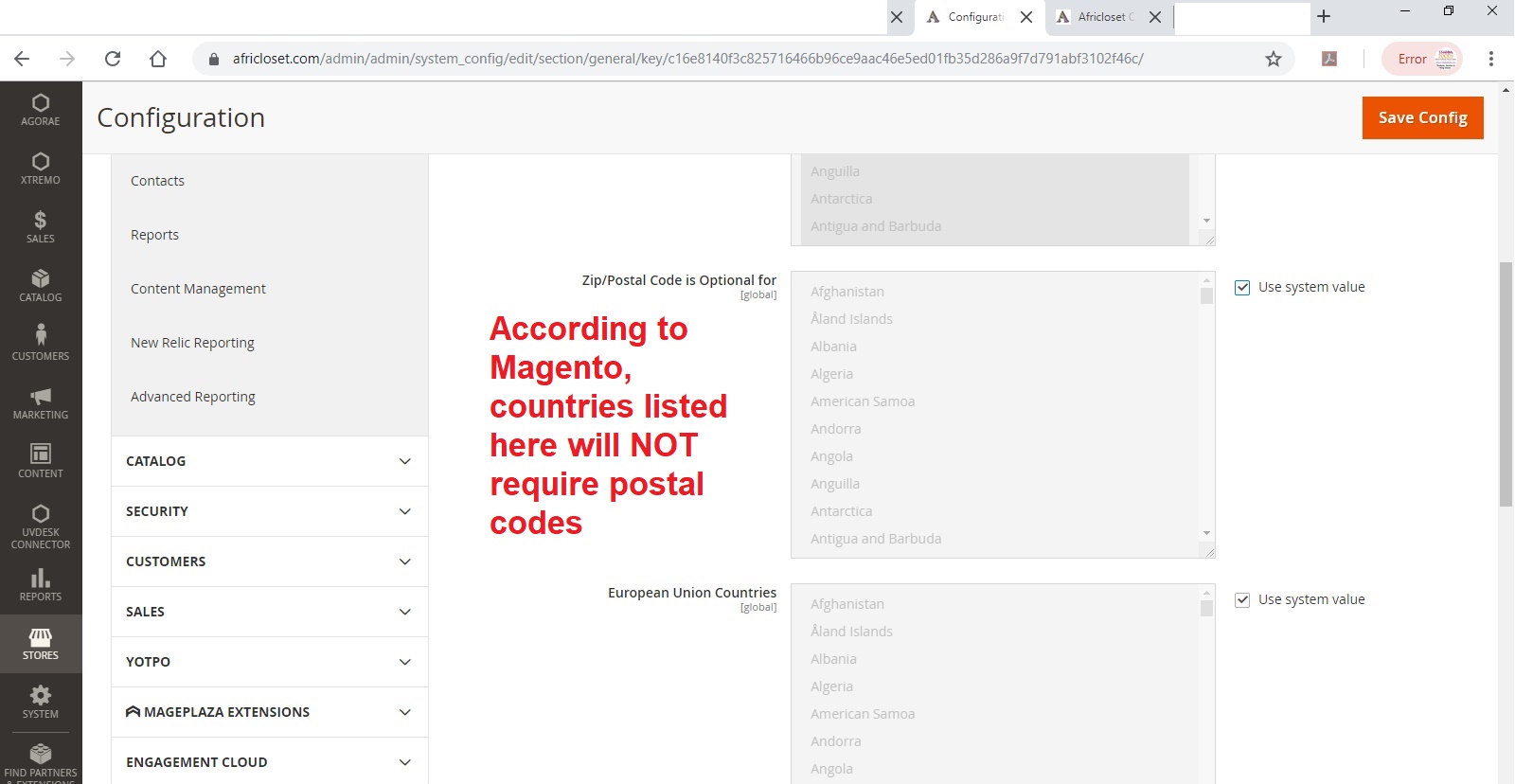 Solved: Countries without zipcodes or postal codes - Magento Forums