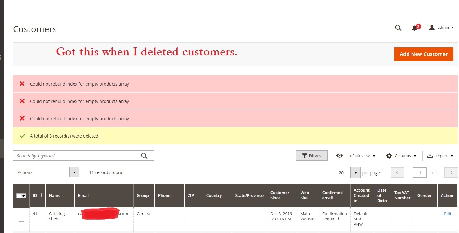 Could Not Rebuild Index For Empty Products Array Magento Forums