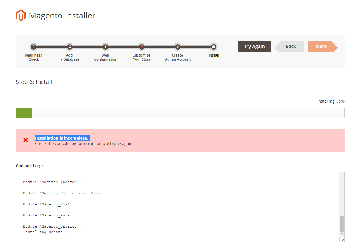 help Installation is incomplete. - Magento Forums