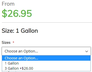 Solved: Show actual price for each option in dropdown for ... - Magento Forums