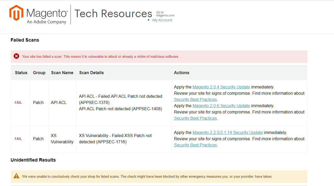 Security scanner - false positives APPSEC-1378, AP... - Magento Forums