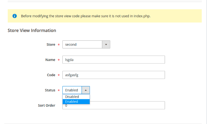 Cannot disable a store view in its settings - Magento Forums