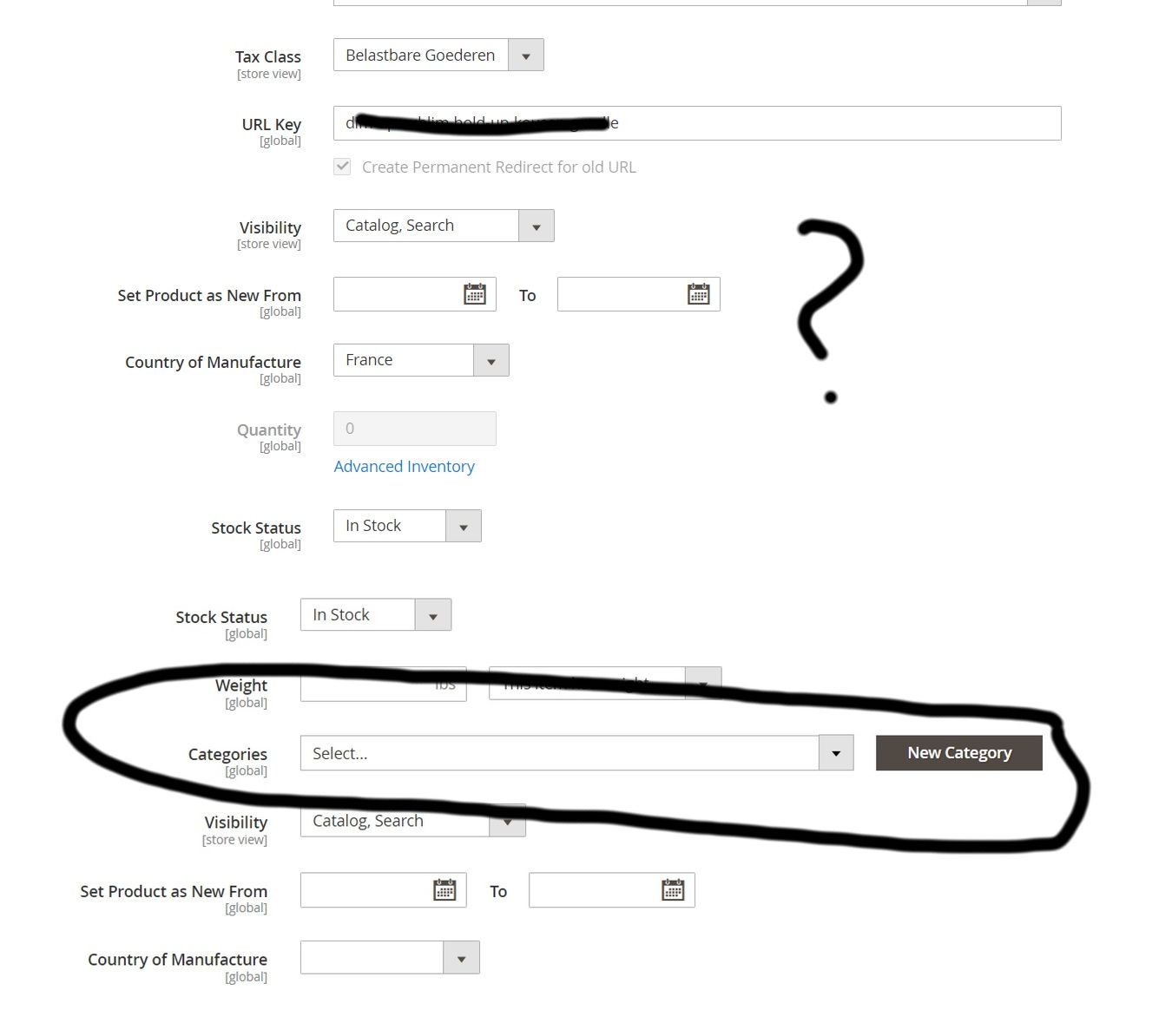 Solved: Categories-option not displayed on Product-page in... - Magento Forums