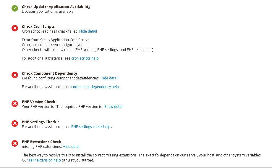 Solved: Readiness Check magent 2 Component Manager - Magento Forums