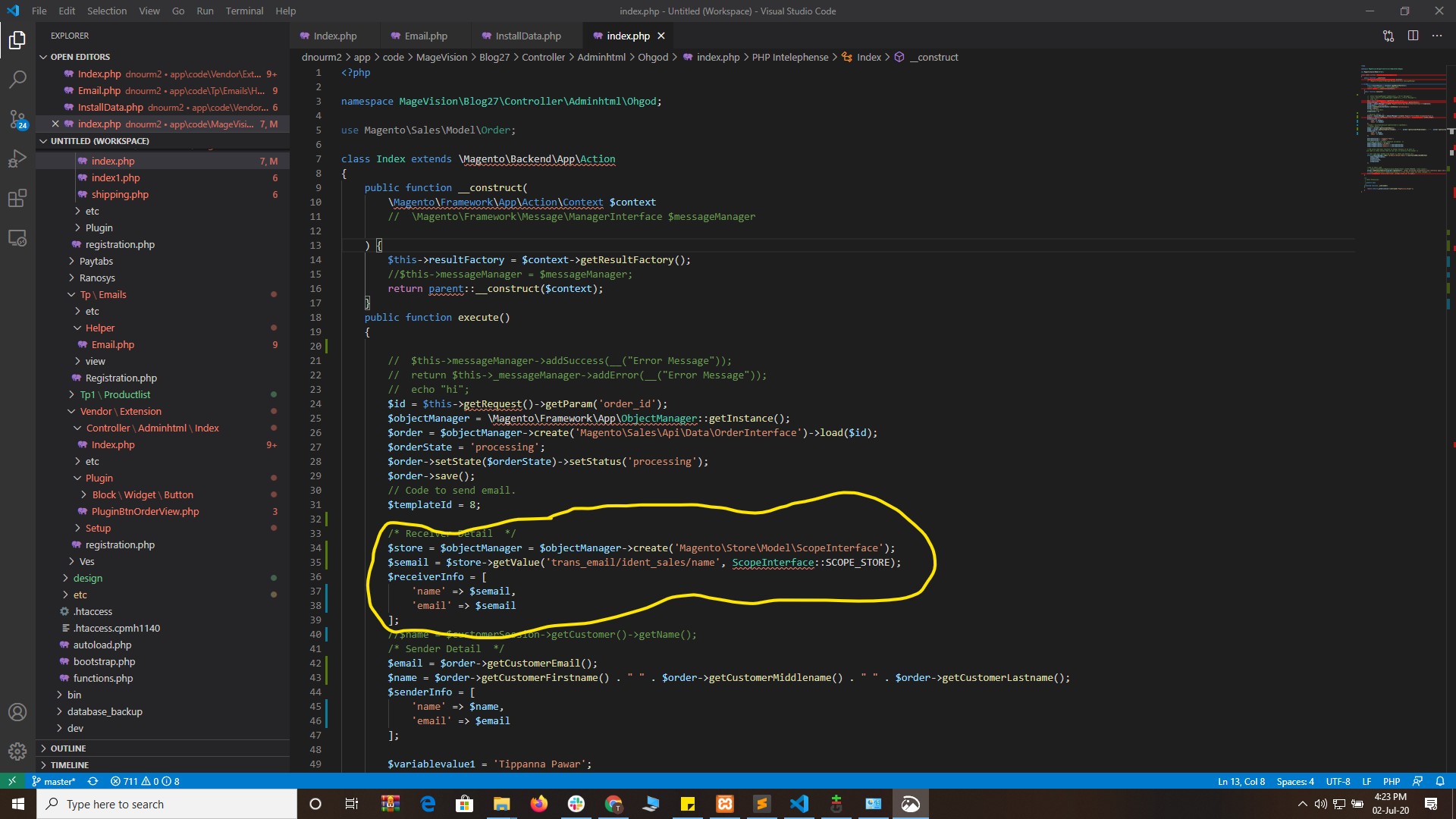 Solved: Get Store email addresses programmatically - Magento Forums