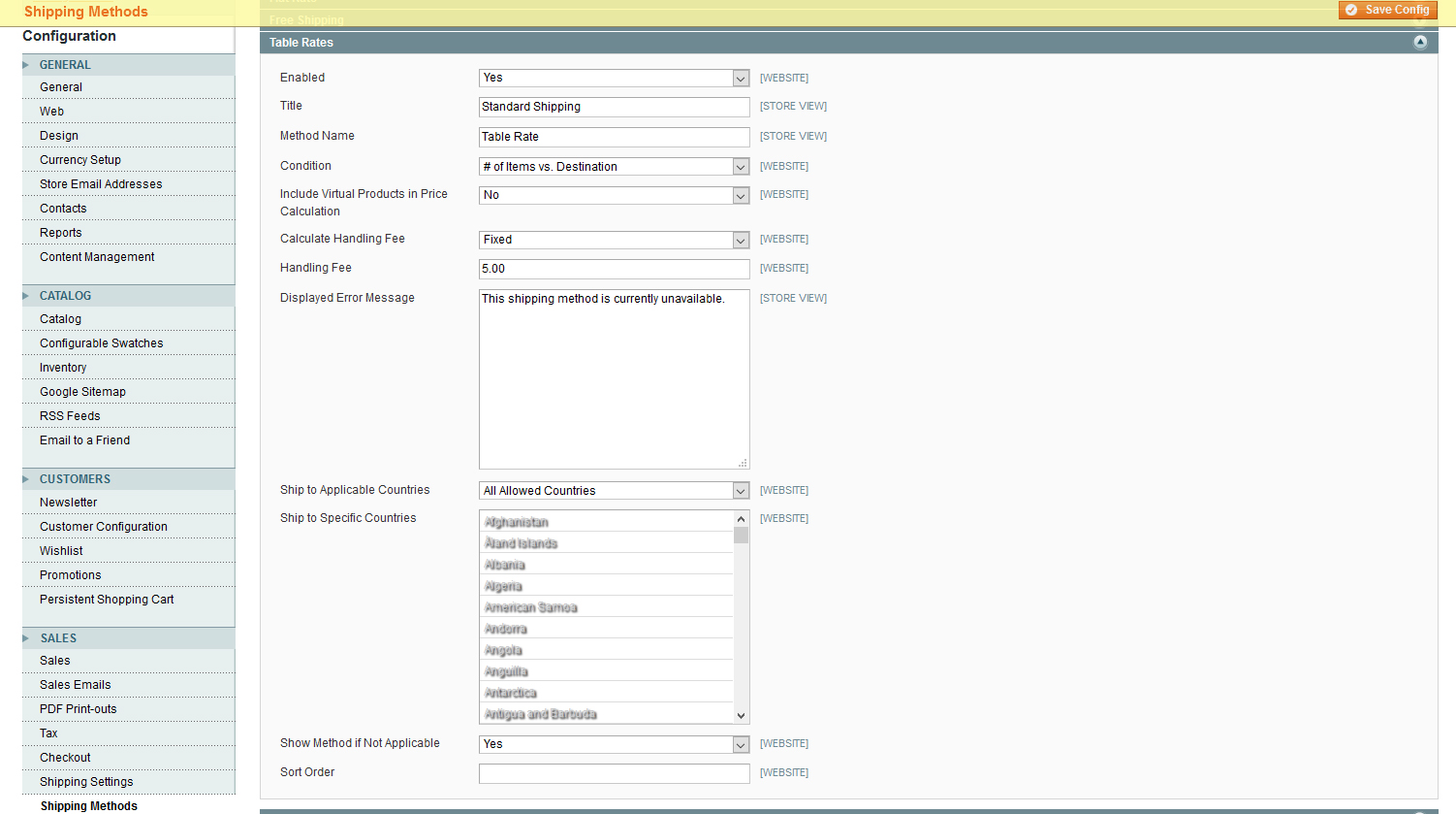 Solved: Table Rate Shipping Not Showing / Working...PLEASE... - Magento Forums