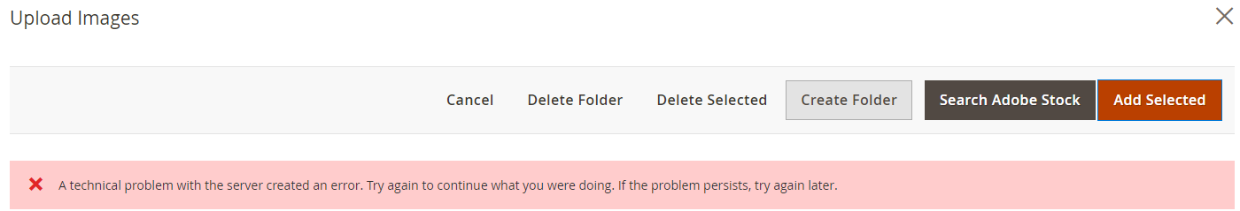A technical problem with the server created an err... - Magento Forums