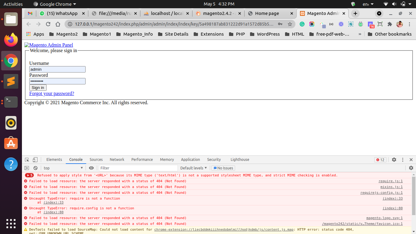 After installing Magento 2.4.2 on XAMPP in Ubuntu ... - Magento Forums