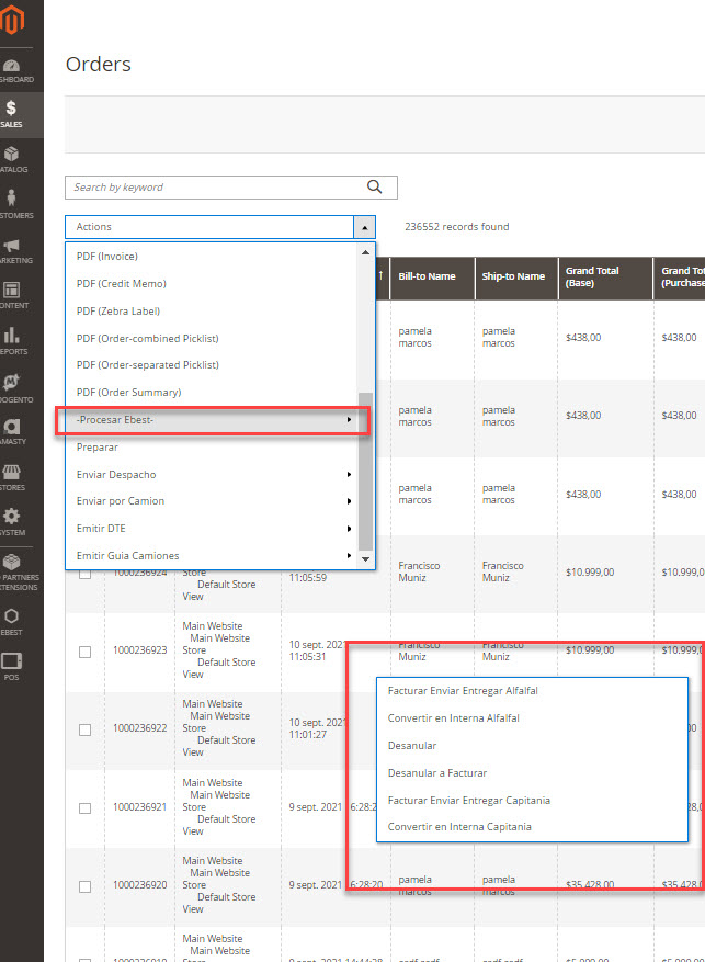 Order Mass Action Dropdown Sort Order - Magento Forums