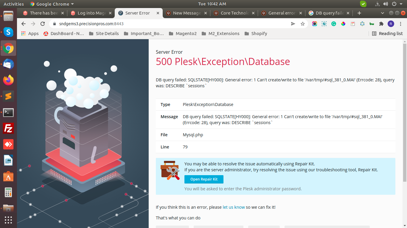 Db Query Failed Sqlstate Hy000 General Error 1 Magento Forums