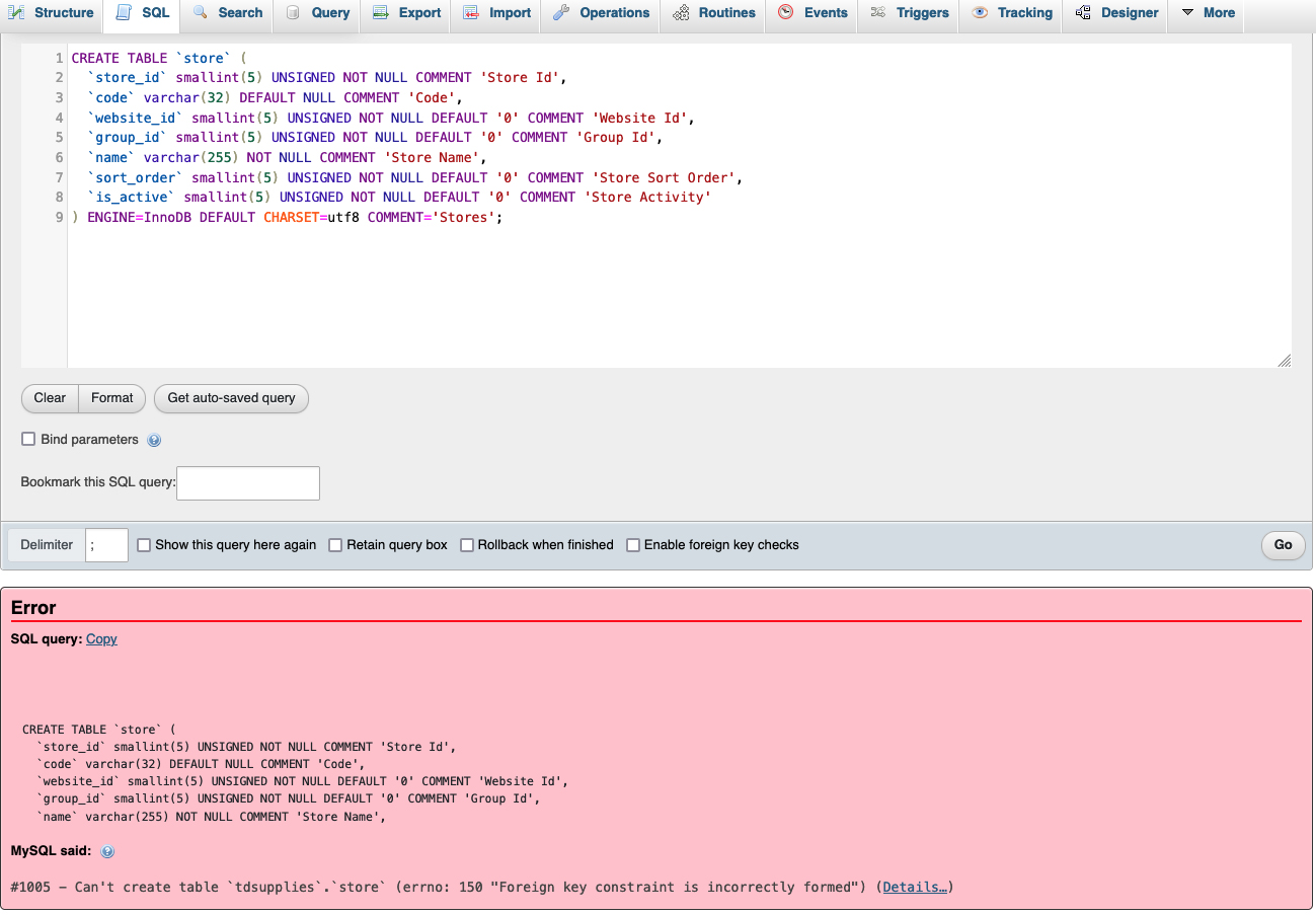 Magento 221 Website Move Database Import Error 1 Magento Forums