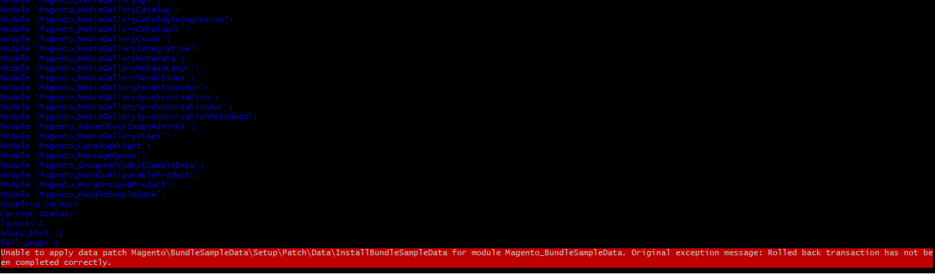Unable to apply data patch Magento\BundleSampleDat... - Magento Forums