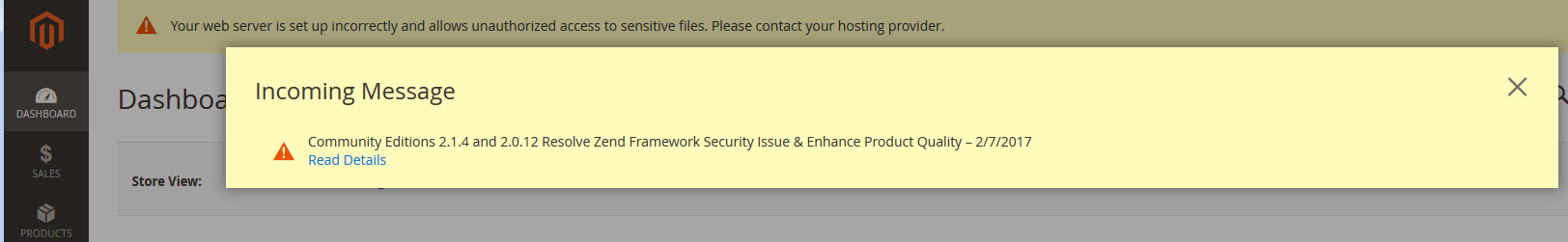 Solved How Remove Incoming Message In Backend Magento Forums
