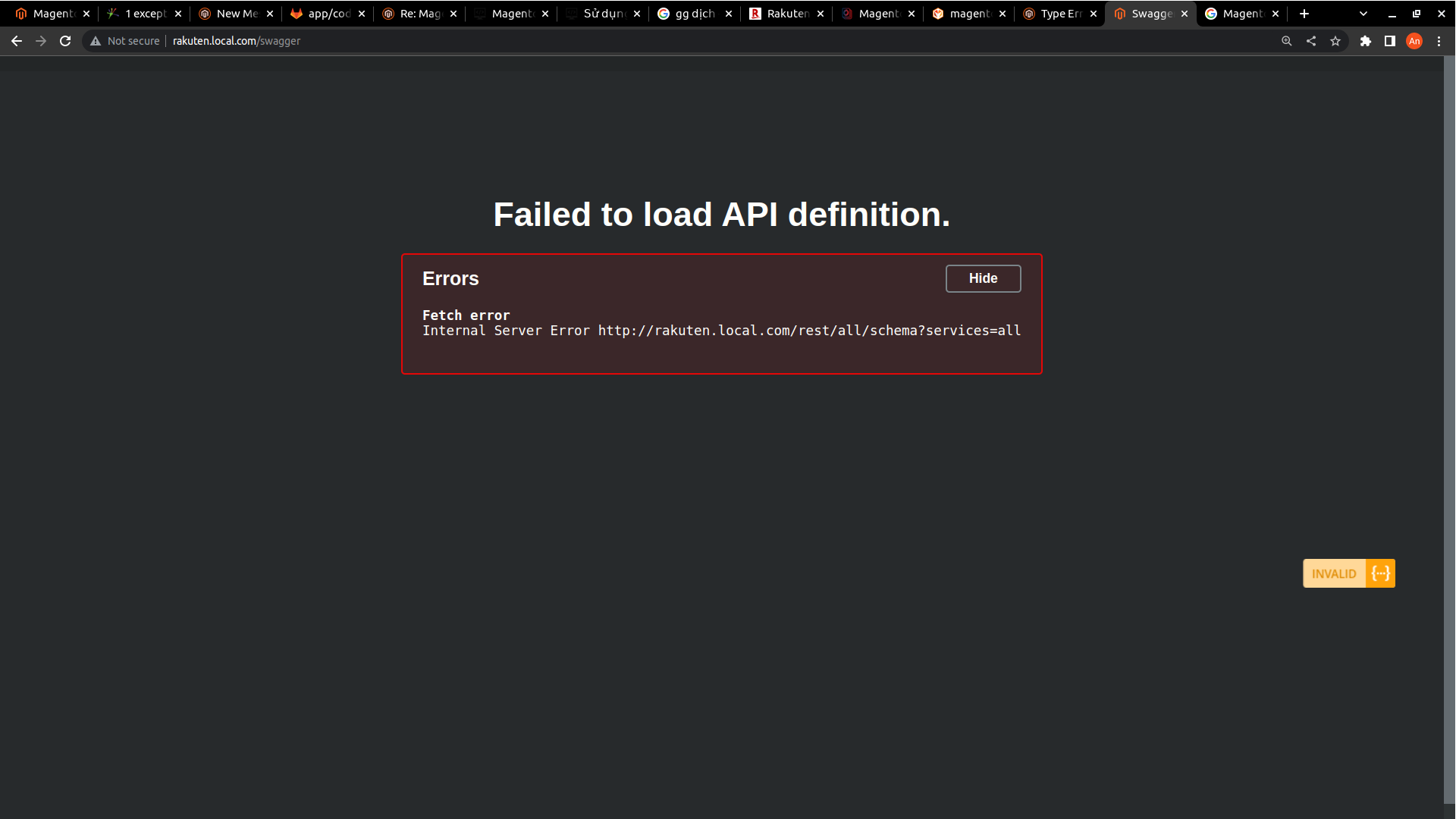 Failed to load API definition - Magento Forums