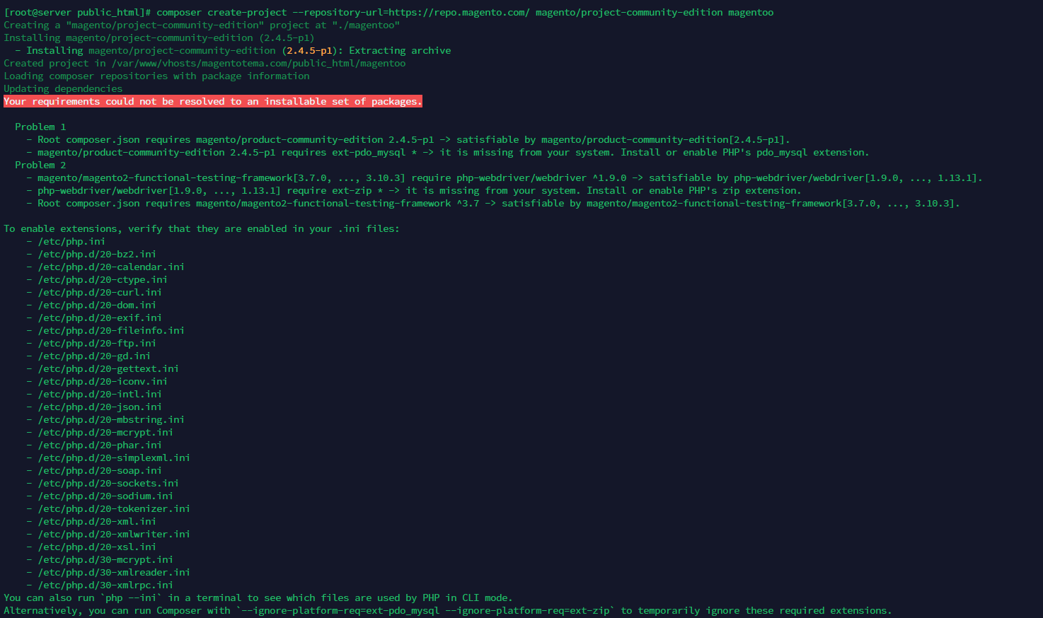 i cant install magento 2 centos - Magento Forums