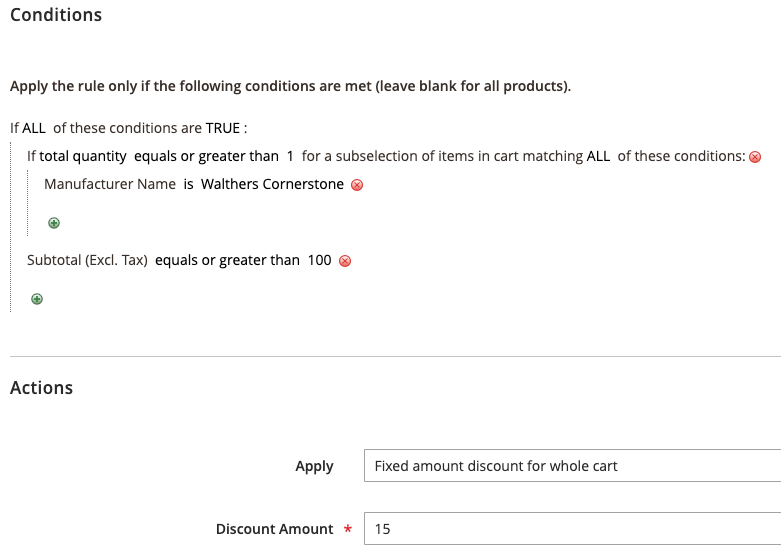 Cart Price Rule conditions to allow brand-wide pro... - Magento Forums