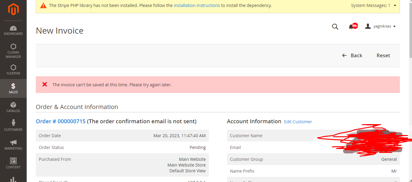 Solved: Fix The invoice can't be saved at this time. Pleas... - Magento Forums