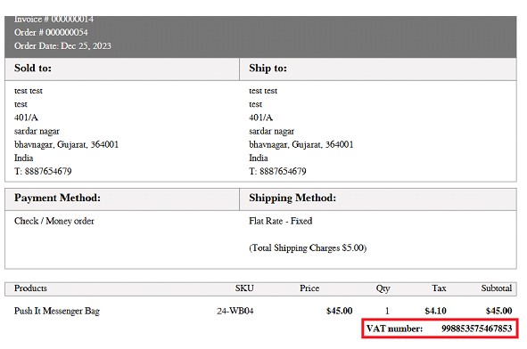 How to show VAT number on all invoices - Magento Forums