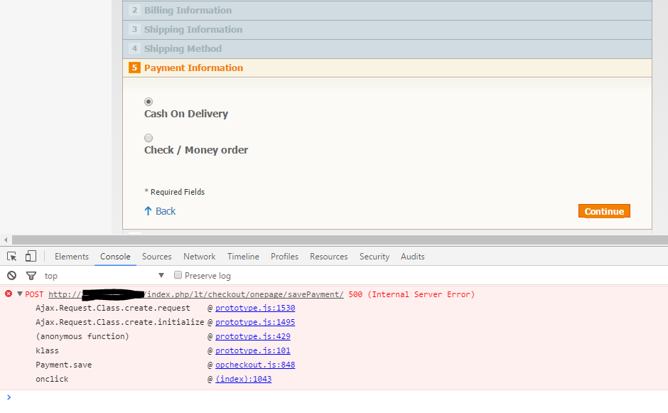 Crash after trying continue payment - Magento Forums