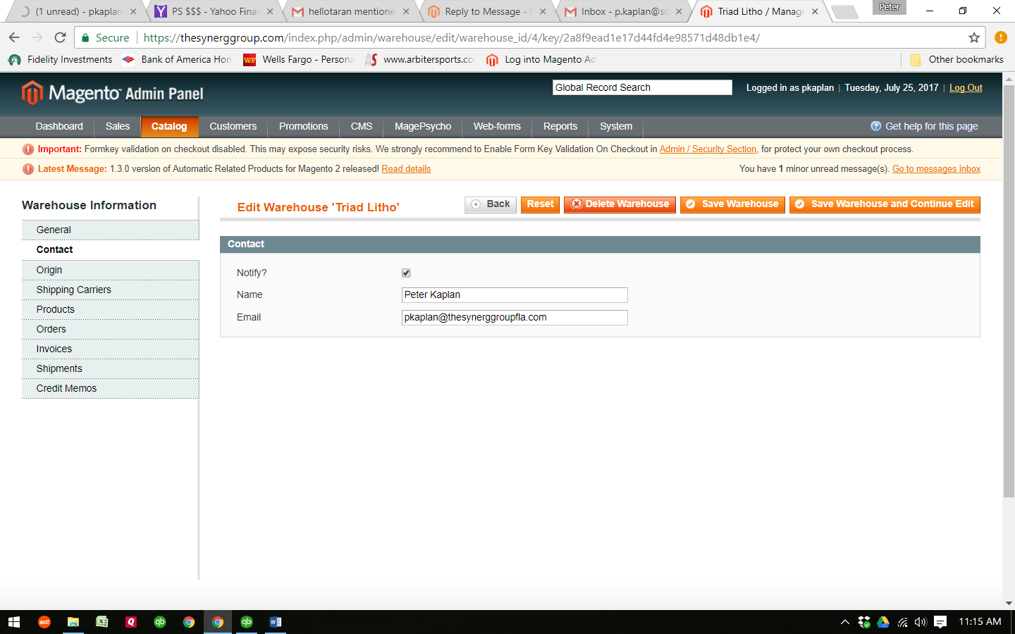 warehouse confirmation emails not sending - Magento Forums
