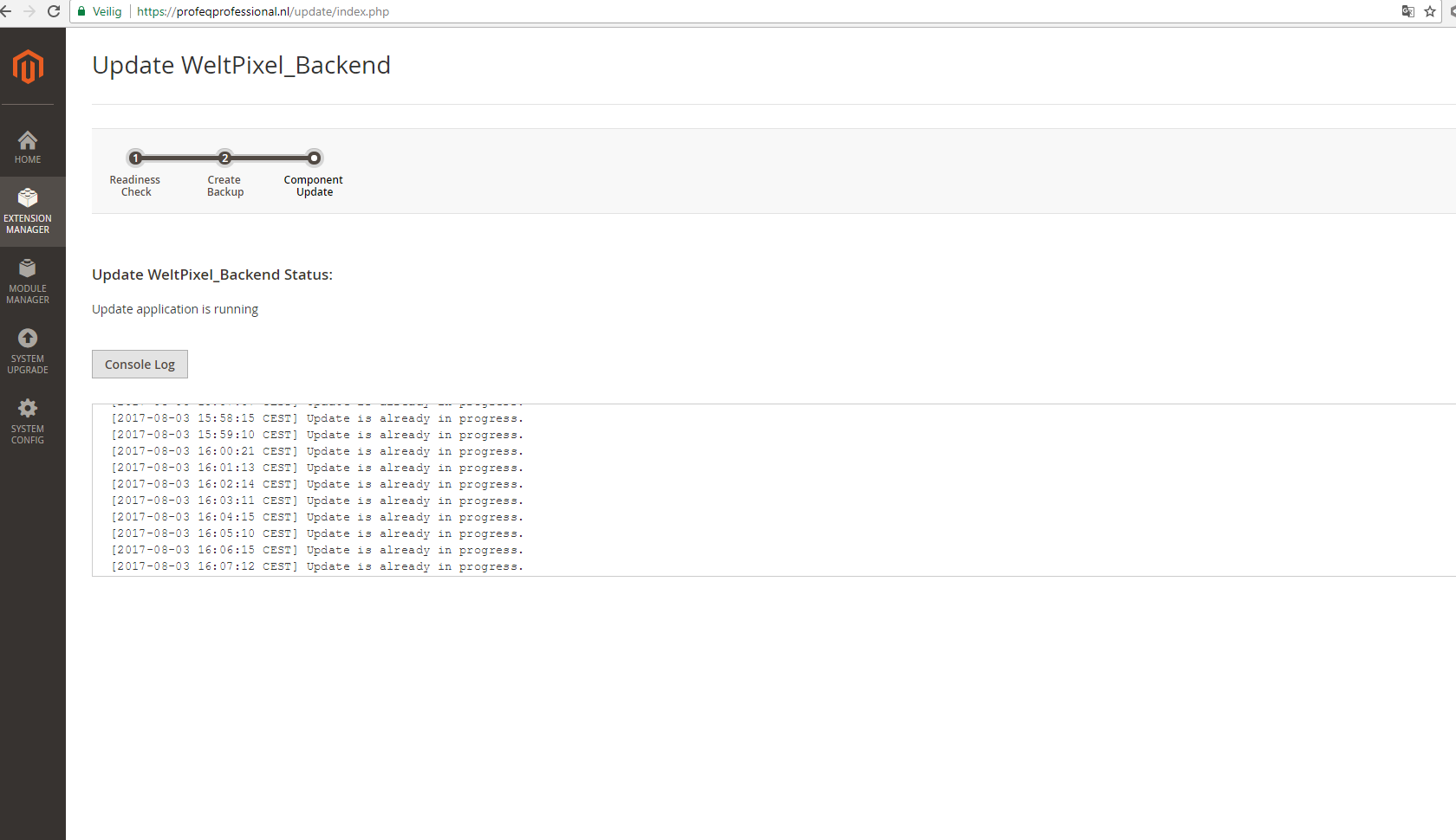 Solved: update application is running and in progress fore... - Magento Forums