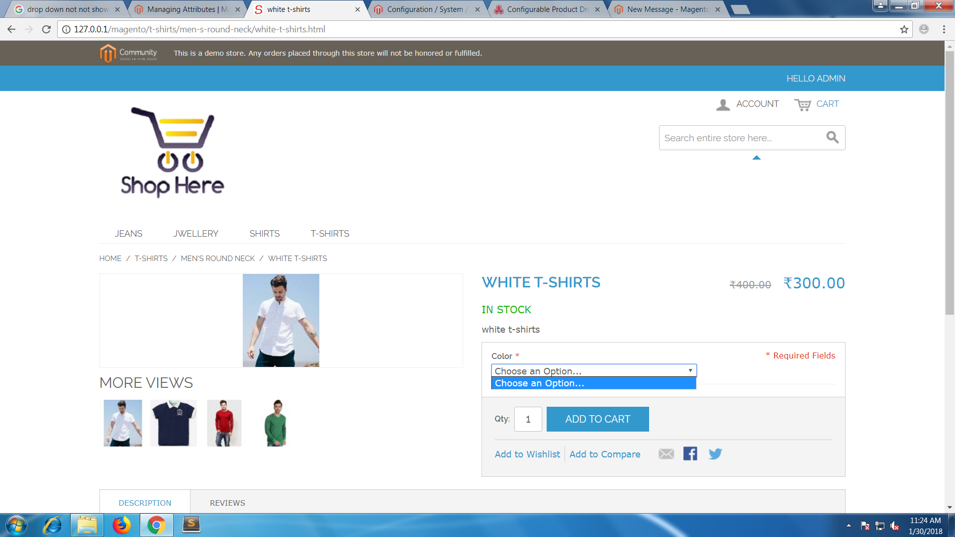 dropdown not showing options of configurable produ... - Magento Forums