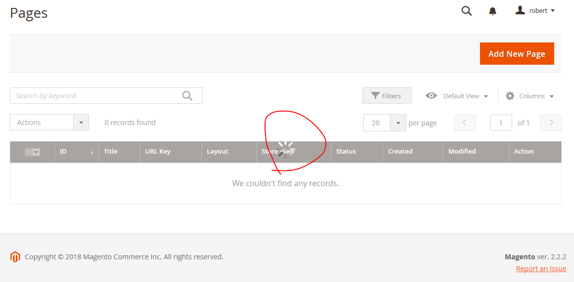 Pages & Products Admin Backend Pages stuck on load... - Magento Forums