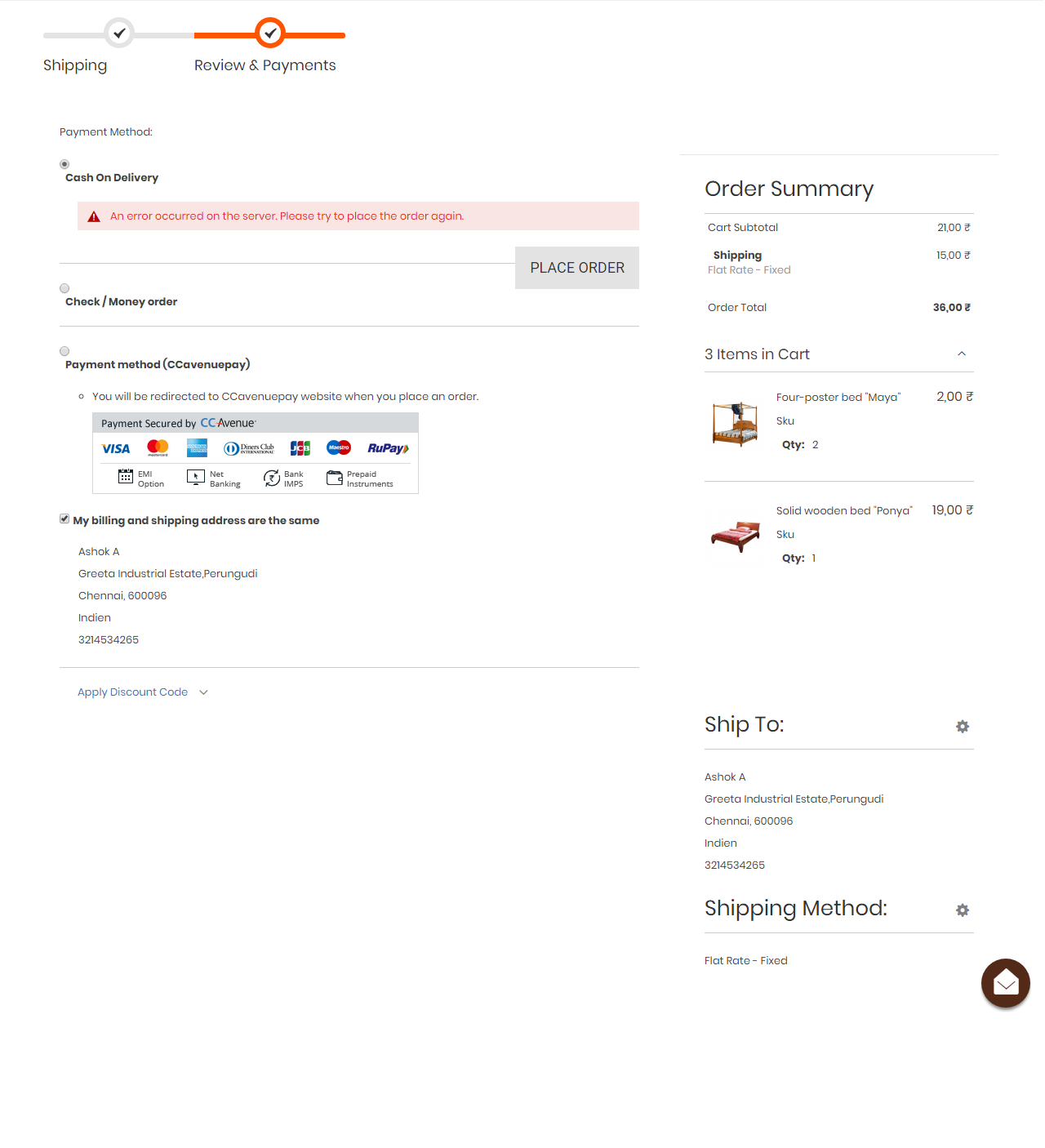 Place Order Error Magento 2 - Magento Forums