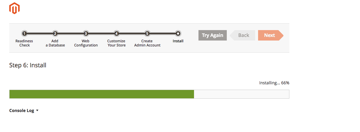 Magento stuck at 66% - Magento Forums