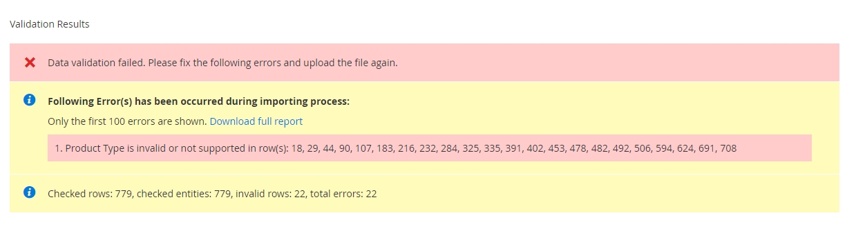 Product Type is invalid or not supported in row(s) - Magento Forums