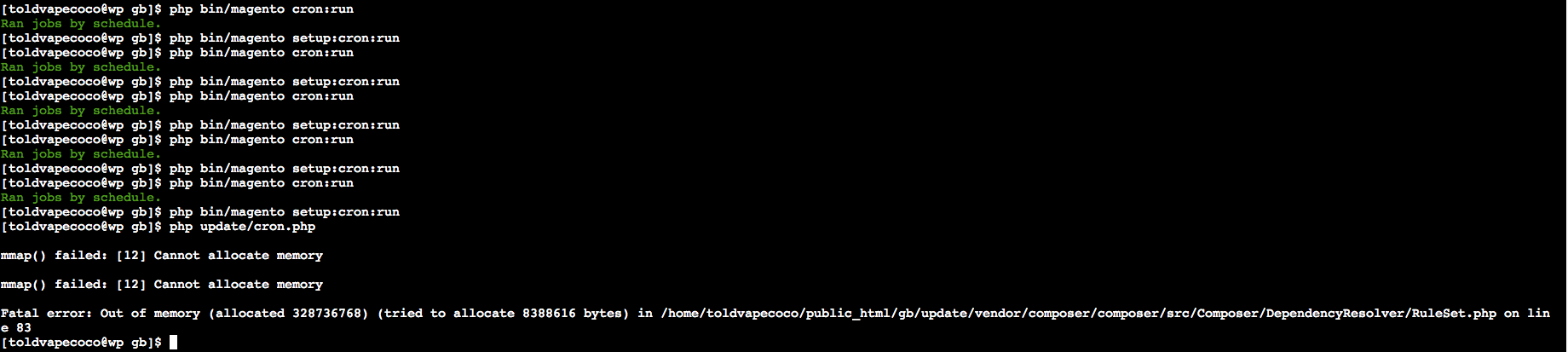 Cant Not Allocate Memory Magento Forums